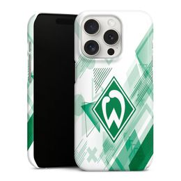 DeinDesign iPhone 15 Pro Handy Premium Case Smartphone Handyh&uuml;lle Schutzh&uuml;lle gl&auml;nzend Official Licensed Product Sv Werder Bremen Muster Premium Case
