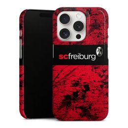 DeinDesign iPhone 15 Pro Handy Premium Case Smartphone Handyh&uuml;lle Schutzh&uuml;lle gl&auml;nzend Official Licensed Product Sc Freiburg Logo Premium Case