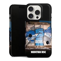 DeinDesign iPhone 15 Pro Handy Premium Case Smartphone Handyh&uuml;lle Schutzh&uuml;lle gl&auml;nzend Hertha Bsc Wall Official Licensed Product Premium Case