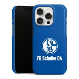 DeinDesign iPhone 15 Pro Handy Premium Case Smartphone Handyh&uuml;lle Schutzh&uuml;lle gl&auml;nzend Fc Schalke 04 Official Licensed Product Logo Premium Case