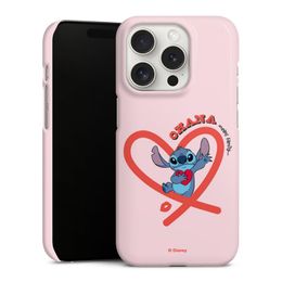 DeinDesign iPhone 15 Pro Handy Premium Case Smartphone Handyh&uuml;lle Schutzh&uuml;lle gl&auml;nzend Heart Lilo & Stitch Disney Premium Case