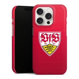 DeinDesign iPhone 15 Pro Handy Premium Case Smartphone Handyh&uuml;lle Schutzh&uuml;lle gl&auml;nzend Logo Official Licensed Product Vfb Stuttgart Premium Case