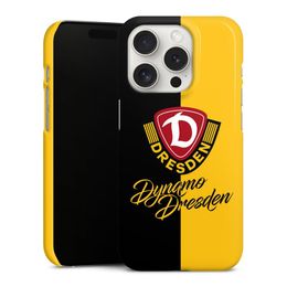 DeinDesign iPhone 15 Pro Handy Premium Case Smartphone Handyh&uuml;lle Schutzh&uuml;lle gl&auml;nzend Sg Dynamo Dresden Official Licensed Product Sgd Premium Case