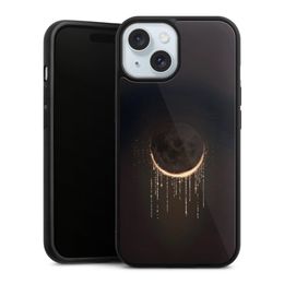 DeinDesign iPhone 15 Handy Gallery Case Handyh&uuml;lle 9H Geh&auml;rtetes Glas R&uuml;ckseite H&uuml;lle Full Moon Moon Light Gallery Case