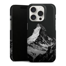 DeinDesign iPhone 15 Pro Handy Premium Case Smartphone Handyh&uuml;lle Schutzh&uuml;lle gl&auml;nzend Mountain Snow Mountain Top Premium Case