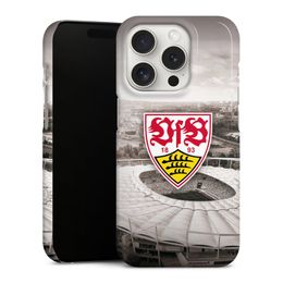 DeinDesign iPhone 15 Pro Handy Premium Case Smartphone Handyh&uuml;lle Schutzh&uuml;lle gl&auml;nzend Official Licensed Product Vfb Stuttgart Stadium Premium Case