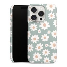 DeinDesign iPhone 15 Pro Handy Premium Case Smartphone Handyh&uuml;lle Schutzh&uuml;lle gl&auml;nzend Daisy Muster Flowers Premium Case