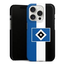 DeinDesign iPhone 15 Pro Handy Premium Case Smartphone Handyh&uuml;lle Schutzh&uuml;lle gl&auml;nzend Stripes Hamburger Sv Hsv Premium Case