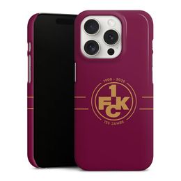 DeinDesign iPhone 15 Pro Handy Premium Case Smartphone Handyh&uuml;lle Schutzh&uuml;lle gl&auml;nzend 1. Fc Kaiserslautern Official Licensed Product 125 Jahre Premium Case