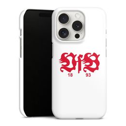 DeinDesign iPhone 15 Pro Handy Premium Case Smartphone Handyh&uuml;lle Schutzh&uuml;lle gl&auml;nzend Official Licensed Product Lettering Vfb Stuttgart Premium Case