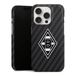 DeinDesign iPhone 15 Pro Handy Premium Case Smartphone Handyh&uuml;lle Schutzh&uuml;lle gl&auml;nzend Borussia M&ouml;nchengladbach Carbon Gladbach Premium Case