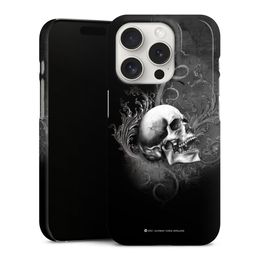 DeinDesign iPhone 15 Pro Handy Premium Case Smartphone Handyh&uuml;lle Schutzh&uuml;lle gl&auml;nzend Gothic Skull Skulls Premium Case