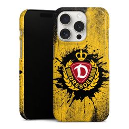 DeinDesign iPhone 15 Pro Handy Premium Case Smartphone Handyh&uuml;lle Schutzh&uuml;lle gl&auml;nzend Official Licensed Product Soccer Sg Dynamo Dresden Premium Case