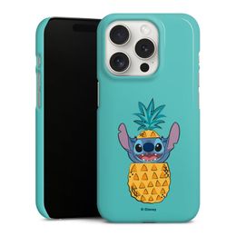 DeinDesign iPhone 15 Pro Handy Premium Case Smartphone Handyh&uuml;lle Schutzh&uuml;lle gl&auml;nzend Disney Lilo & Stitch Pineapple Premium Case