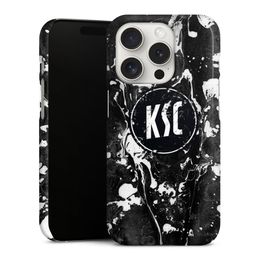DeinDesign iPhone 15 Pro Handy Premium Case Smartphone Handyh&uuml;lle Schutzh&uuml;lle gl&auml;nzend Karlsruher Sc Ksc Official Licensed Product Premium Case