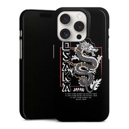 DeinDesign iPhone 15 Pro Handy Premium Case Smartphone Handyh&uuml;lle Schutzh&uuml;lle gl&auml;nzend Dragon Japan Ocean Premium Case