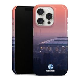DeinDesign iPhone 15 Pro Handy Premium Case Smartphone Handyh&uuml;lle Schutzh&uuml;lle gl&auml;nzend Fc Schalke 04 Official Licensed Product Stadium Premium Case