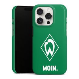 DeinDesign iPhone 15 Pro Handy Premium Case Smartphone Handyh&uuml;lle Schutzh&uuml;lle gl&auml;nzend Moin Official Licensed Product Sv Werder Bremen Premium Case