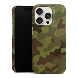 DeinDesign iPhone 15 Pro Handy Premium Case Smartphone Handyh&uuml;lle Schutzh&uuml;lle gl&auml;nzend Camouflage Tarnmuster Army Premium Case