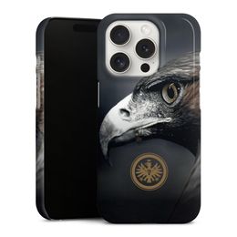 DeinDesign iPhone 15 Pro Handy Premium Case Smartphone Handyh&uuml;lle Schutzh&uuml;lle gl&auml;nzend Eintracht Frankfurt Eagle Official Licensed Product Premium Case