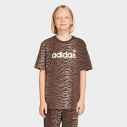 T-Shirt adidas originals "LOOSE AOP", M&auml;dchen, Gr. 176, night braun, Obermaterial: 100% Baumwolle, Rundhals, Shirts T-Shirt