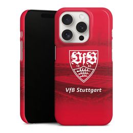 DeinDesign iPhone 15 Pro Handy Premium Case Smartphone Handyh&uuml;lle Schutzh&uuml;lle gl&auml;nzend Stadium Official Licensed Product Vfb Stuttgart Premium Case