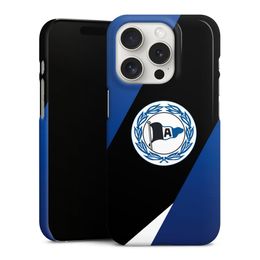 DeinDesign iPhone 15 Pro Handy Premium Case Smartphone Handyh&uuml;lle Schutzh&uuml;lle gl&auml;nzend Official Licensed Product Dsc Arminia Bielefeld Premium Case