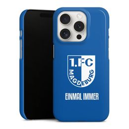 DeinDesign iPhone 15 Pro Handy Premium Case Smartphone Handyh&uuml;lle Schutzh&uuml;lle gl&auml;nzend Coat Of Arms Official Licensed Product 1. Fc Magdeburg Premium Case