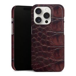 DeinDesign iPhone 15 Pro Handy Premium Case Smartphone Handyh&uuml;lle Schutzh&uuml;lle gl&auml;nzend Leather Crocodile Animal Print Premium Case