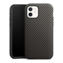DeinDesign iPhone 12 Handy Panzer Handyh&uuml;lle robuste Outdoor H&uuml;lle Schutzh&uuml;lle matt Carbon Metallic Look Muster Tough Case