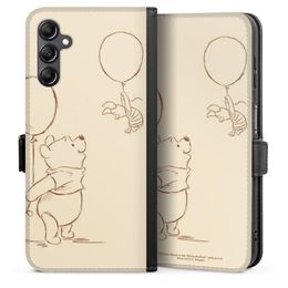 DeinDesign Galaxy A14 4G Handy Klapph&uuml;lle Handyh&uuml;lle aus Kunst Leder schwarz Flip Case Disney Official Licensed Product Winnie The Pooh Sideflip mit Lasche