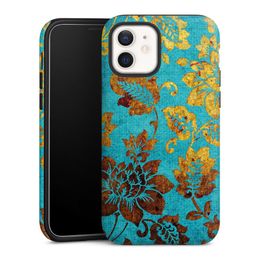 DeinDesign iPhone 12 Handy Panzer Handyh&uuml;lle robuste Outdoor H&uuml;lle Schutzh&uuml;lle matt Flowers Vintage Ornament Tough Case