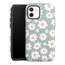 DeinDesign iPhone 12 Handy Panzer Handyh&uuml;lle robuste Outdoor H&uuml;lle Schutzh&uuml;lle matt Daisy Muster Flowers Tough Case