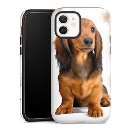 DeinDesign iPhone 12 Handy Panzer Handyh&uuml;lle robuste Outdoor H&uuml;lle Schutzh&uuml;lle matt Pet Dachshund Dog Tough Case