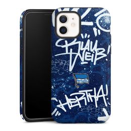 DeinDesign iPhone 12 Handy Panzer Handyh&uuml;lle robuste Outdoor H&uuml;lle Schutzh&uuml;lle matt Official Licensed Product Hertha Bsc Graffiti Tough Case