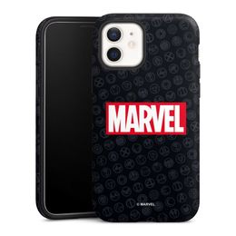 DeinDesign iPhone 12 Handy Panzer Handyh&uuml;lle robuste Outdoor H&uuml;lle Schutzh&uuml;lle matt Logo Marvel Comic Tough Case