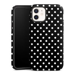 DeinDesign iPhone 12 Handy Panzer Handyh&uuml;lle robuste Outdoor H&uuml;lle Schutzh&uuml;lle matt Retro Points Polka Dots Tough Case