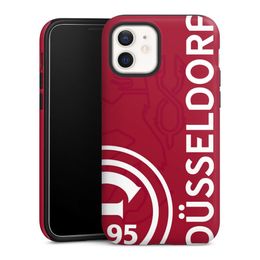 DeinDesign iPhone 12 Handy Panzer Handyh&uuml;lle robuste Outdoor H&uuml;lle Schutzh&uuml;lle matt Lettering F95 Fortuna D&uuml;sseldorf Tough Case