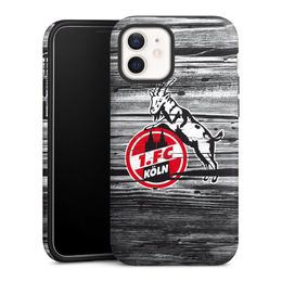 DeinDesign iPhone 12 Handy Panzer Handyh&uuml;lle robuste Outdoor H&uuml;lle Schutzh&uuml;lle matt 1. Fc K&ouml;ln Official Licensed Product Wooden Look Tough Case