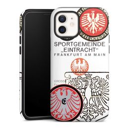 DeinDesign iPhone 12 Handy Panzer Handyh&uuml;lle robuste Outdoor H&uuml;lle Schutzh&uuml;lle matt Retro Eintracht Frankfurt Official Licensed Product Tough Case