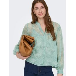 Only Damen Langarmbluse "ONLTESSA ELIZA L/S SHIRT WVN CS", gr&uuml;n, Gr. L, bedruckt, Web, Obermaterial: 100% Polyester, Blusen, Kunstfaser, regular fit