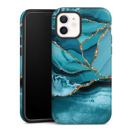 DeinDesign iPhone 12 Handy Panzer Handyh&uuml;lle robuste Outdoor H&uuml;lle Schutzh&uuml;lle matt Marble Gemstone Glitzer Tough Case