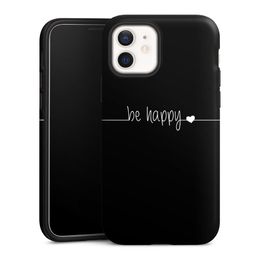 DeinDesign iPhone 12 Handy Panzer Handyh&uuml;lle robuste Outdoor H&uuml;lle Schutzh&uuml;lle matt Happiness Sayings Statement Tough Case