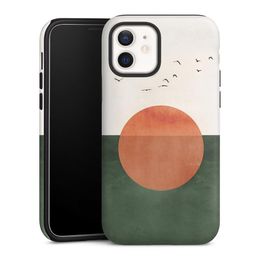 DeinDesign iPhone 12 Handy Panzer Handyh&uuml;lle robuste Outdoor H&uuml;lle Schutzh&uuml;lle matt Sunshine Bird Sunset Tough Case