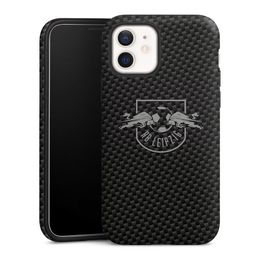 DeinDesign iPhone 12 Handy Panzer Handyh&uuml;lle robuste Outdoor H&uuml;lle Schutzh&uuml;lle matt Rb Leipzig Carbon Metallic Look Tough Case