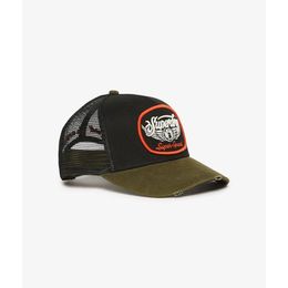 Superdry Damen Gr&uuml;n und Wei&szlig; Trucker Cap aus Mesh-Gewebe 2159120400075B2D007