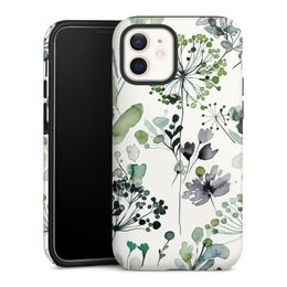 DeinDesign iPhone 12 Handy Panzer Handyh&uuml;lle robuste Outdoor H&uuml;lle Schutzh&uuml;lle matt Flowers Water Colour Eukalyptus Tough Case