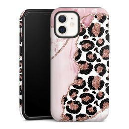 DeinDesign iPhone 12 Handy Panzer Handyh&uuml;lle robuste Outdoor H&uuml;lle Schutzh&uuml;lle matt Leopard Glitzer Marble Tough Case