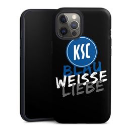 DeinDesign iPhone 12 Pro Handy Panzer Handyh&uuml;lle robuste Outdoor H&uuml;lle Schutzh&uuml;lle matt Ksc Karlsruher Sc Official Licensed Product Tough Case