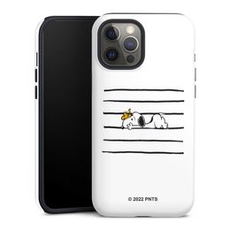 DeinDesign iPhone 12 Pro Handy Panzer Handyh&uuml;lle robuste Outdoor H&uuml;lle Schutzh&uuml;lle matt Snoopy Dog Peanuts Tough Case